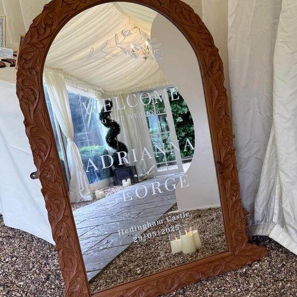 Hello Darling / Beautiful Mirror Wedding Welcome Sign • DIY Easy With ...