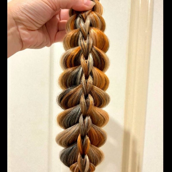 1x Single Handmade 3D Clip in Braid Extension & 10 FREE Braid Rings ...