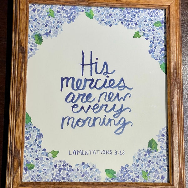 His Mercies Are New Every Morning Print | Bible Verse Art Print ...