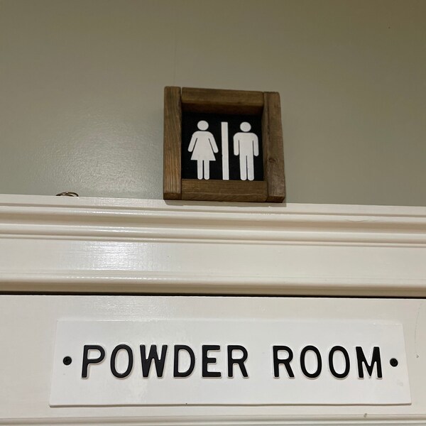 Bathroom Sign Farmhouse Sign/ Wood Signs / Farmhouse Bathroom Sign Mini ...