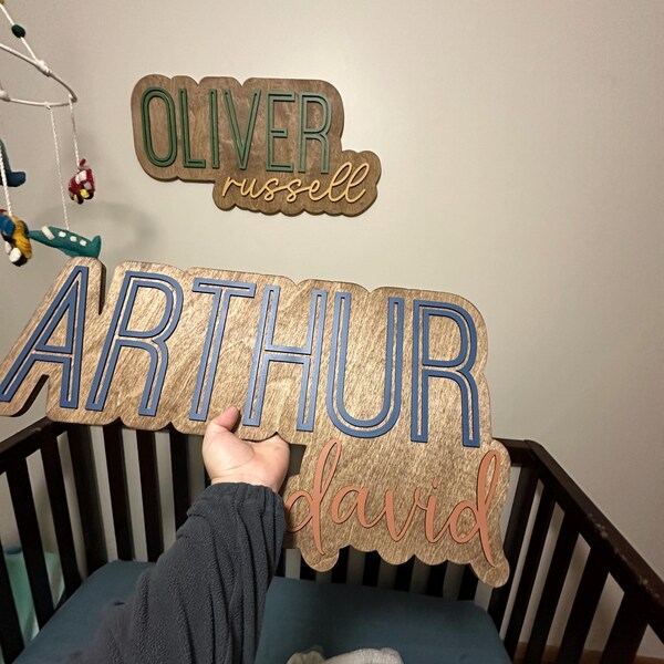 Large Custom Wood Name Sign, Nursery Name Sign, Boho Girl Name Sign ...