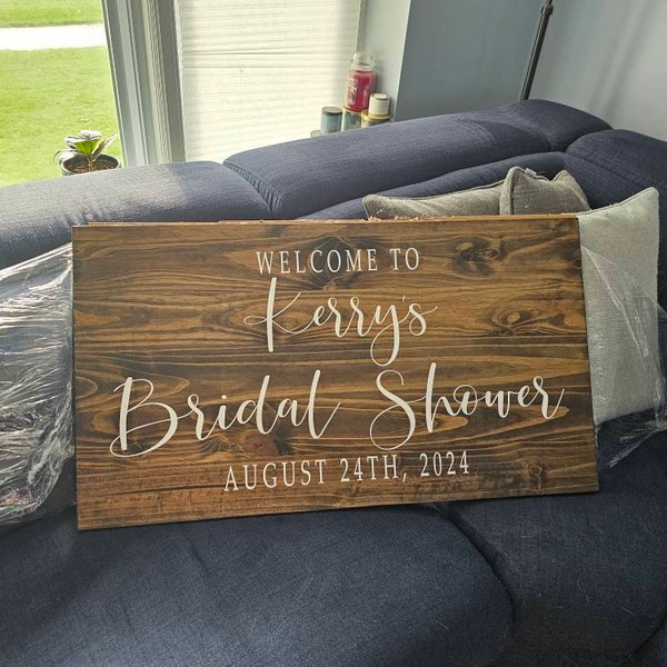 Bridal Shower Welcome Sign - - Rustic Wood Wedding Sign - Rustic ...