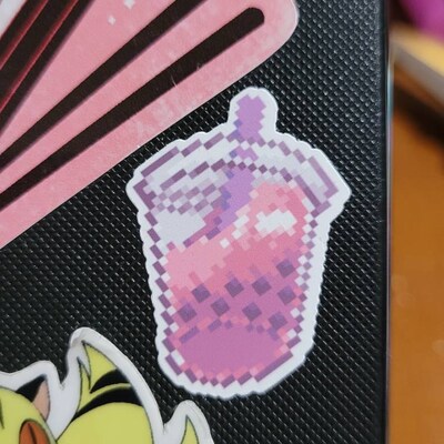 Boba Tea Stickers 6 Flavors 2-inch Pixel Art Die-cut Matte Vinyl ...