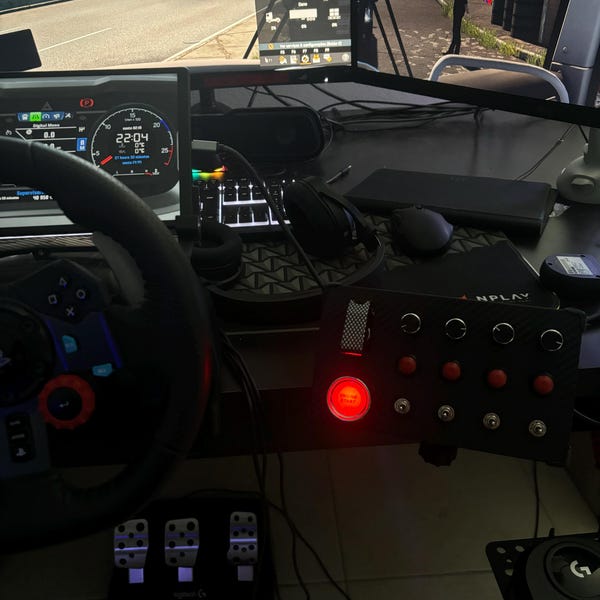 Button Box Sim Racing Console, 22 Functions, Ignition Lever and Start ...