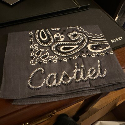 Personalized Bandana, Name Chain Stitch Embroidered Bandana ...