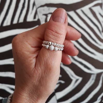 Sterling Silver Bead Ring Stretch Ring Silver Stretch Ring - Etsy