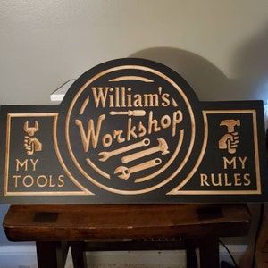 Workshop Sign/ Customized Shop Sign/gift for Him or Her/personalized ...
