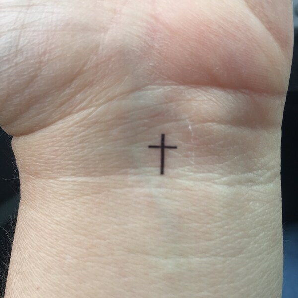 Tiny Cross Temporary Tattoos Fake Tattoos Small Cross Tattoo Religious ...