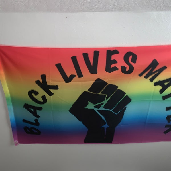 BLM Pride Flag, Black Lives Matter Flag, Black Life Matter Rainbow Flag ...