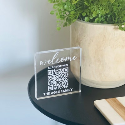 Personalized Wifi QR Sign Personalized New Home Gift, QR Code Scanner ...
