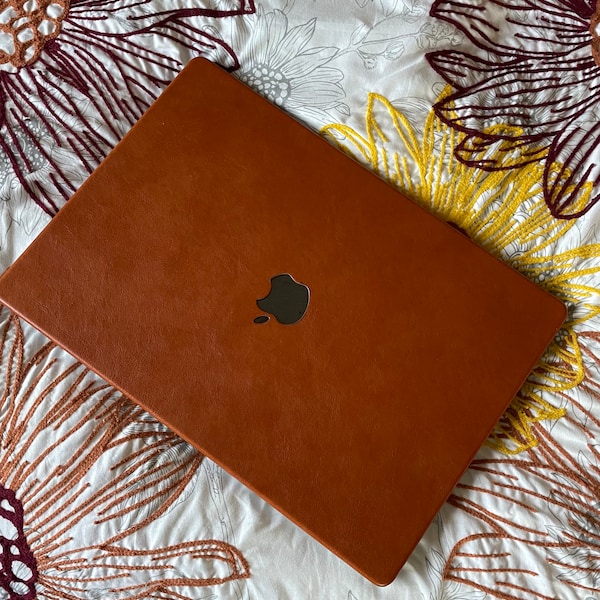 Gentry Orange Brown Vegan Leather Hard Case Cover for MacBook Air 13 ...