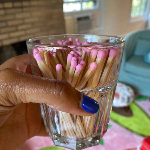 3.4" Long Blush Pink Tip Long Wooden Matchsticks for Home Decor, 100 ...