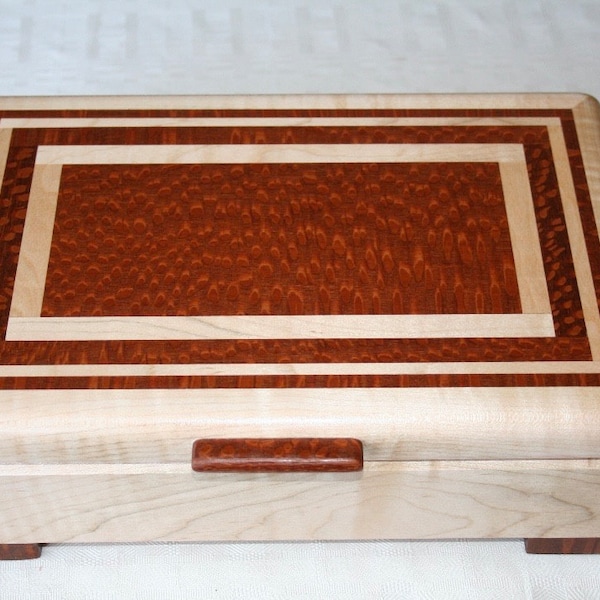 Handmade Solid Wood Jewelry Box, Red Oak and Walnut, Wooden Jewelry Box ...