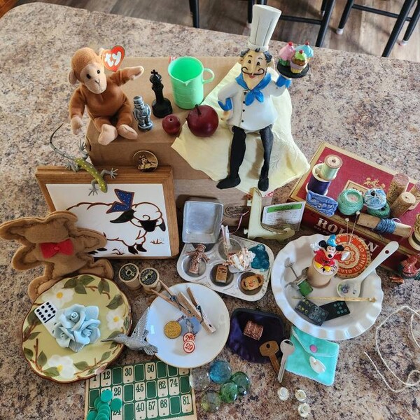 Vintage Junk Drawer Mystery Box Assemblage Supplies Found Objects ...