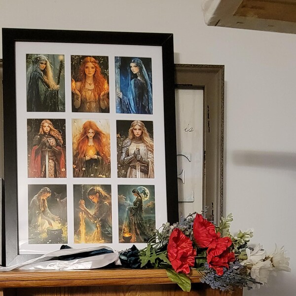 Brigid Celtic Goddess of Fire Wall Art Print, Brighid Irish Mythology ...