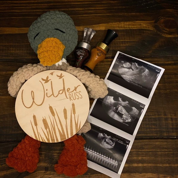 Duck Call Baby Announcement, Gift for Baby, Hunting Baby Announcement ...
