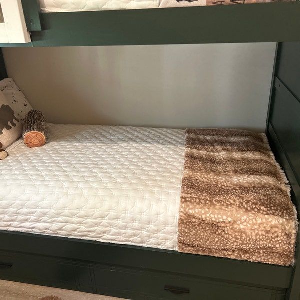 Fawn Fur Minky Blanket // Shaggy Throw, Deer Print Throw, Axis Blanket ...