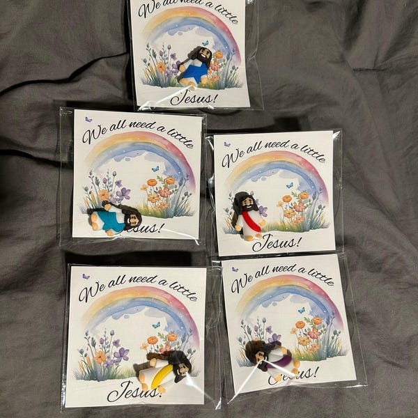 Little Jesus Pocket Cards for Church Party Favors, Bible Study ...