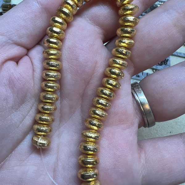 Brushed Gold Copper Roundel Rondelle Saucer 6mm 8mm 10mm - 8 Inch ...