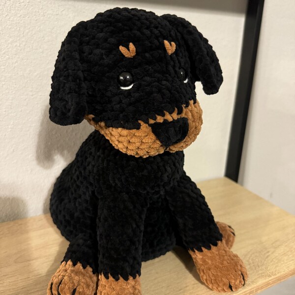 Crochet Pattern Dog/ Amigurumi Rottweiler Puppy Tutorial/ Stuffed Dog ...