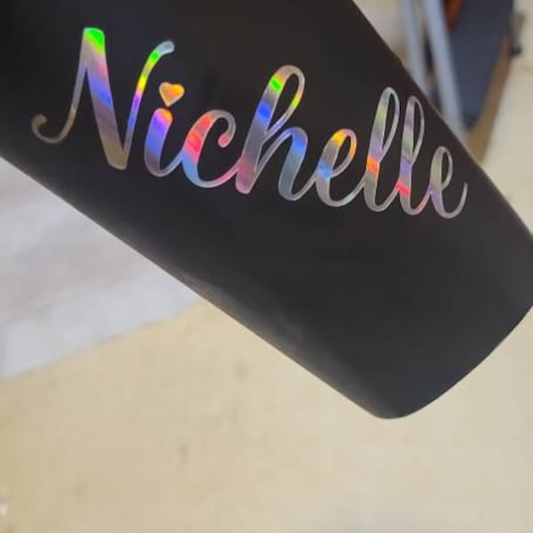 Free Shipping Holographic Name Decal Sticker, Custom Text Decal for ...