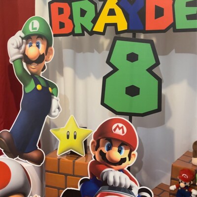 Large Mario Props, Standee Birthday Party Set Cutouts, Customize With ...