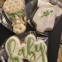 Greenery Baby Shower Cookies One Dozen - Etsy Canada