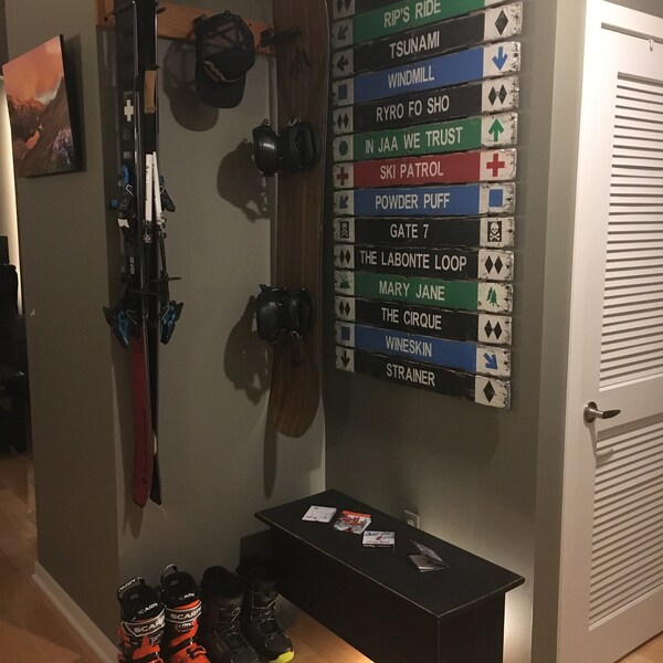 10-14 Slat Custom Ski Trail Signs, Skiing Distressed Wood Sign - Etsy