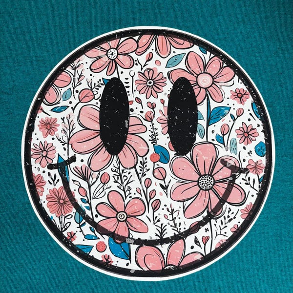 Daisy Smile Png Floral Smile Face Distressed Smile Simple Flower Smiley ...