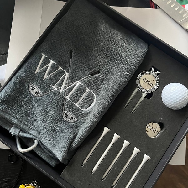 Personalised Golf Gift Box Set – Embroidered Golf Towel, Golf Repair ...