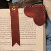 Personalized Premium Leather Heart Bookmark,custom Bookmark, Leather ...