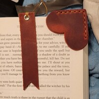 Personalized Premium Leather Heart Bookmark,custom Bookmark, Leather ...