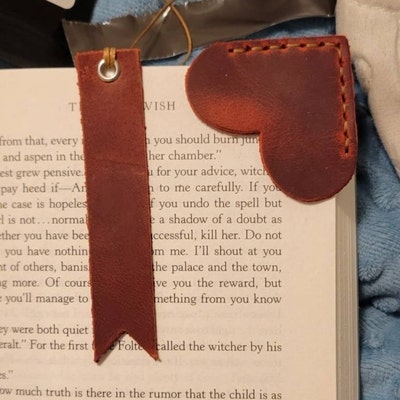 Personalized Premium Leather Heart Bookmark,custom Bookmark, Leather ...