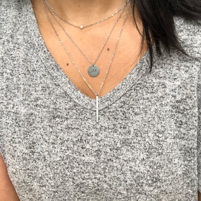 Double Chain Gold Necklace Set of 2, Combo Necklaces Set, Custom Gift ...