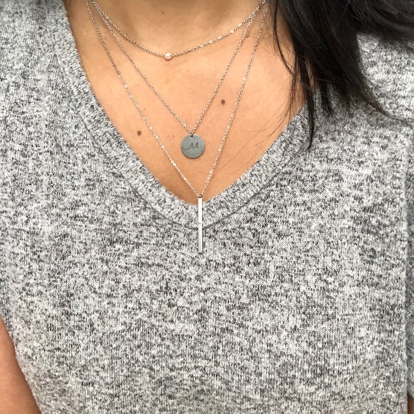 Double Chain Gold Necklace Set of 2, Combo Necklaces Set, Custom Gift ...