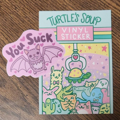 Vampire Bat Sticker, Bat Decal, Halloween Sticker, You Suck, Vampire ...