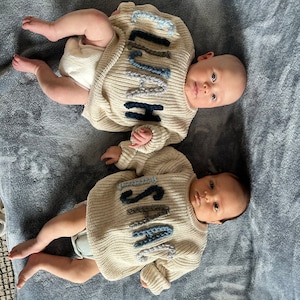 Custom Name Boy Sweater, Personalized Name Sweater, Hand Embroidered ...