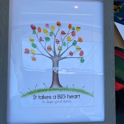 INSTANT DOWNLOAD Teacher Gift Ideas, Teacher Fingerprint Tree, Student ...