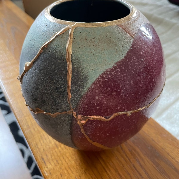 Kintsugi Mini Porcelain White Moon Jar Pot 'yuki 2' - Etsy