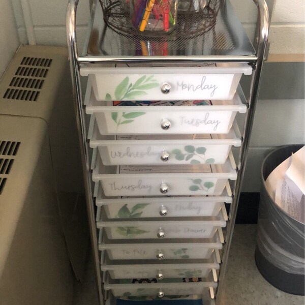Teacher Trolley Labels, Editable Rolling Cart Drawer Organizers ...