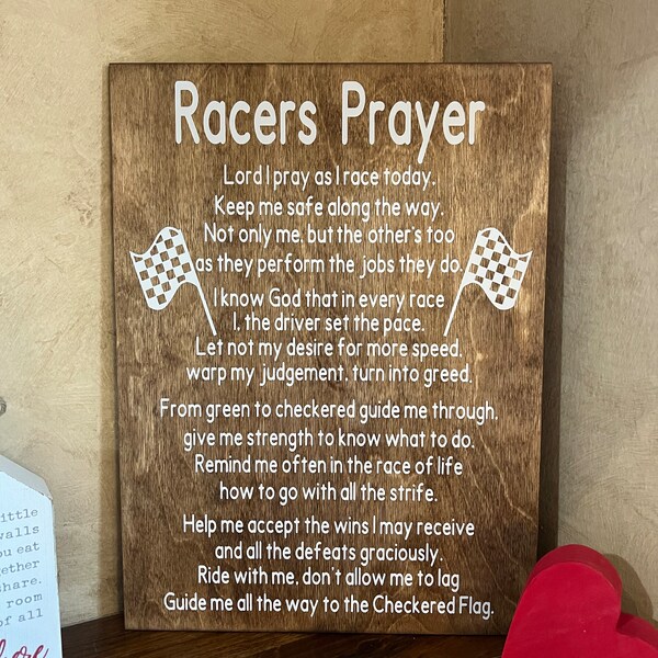 Racing . Racers Prayer . Racing Sign . Wood Signs .gift for Racer ...
