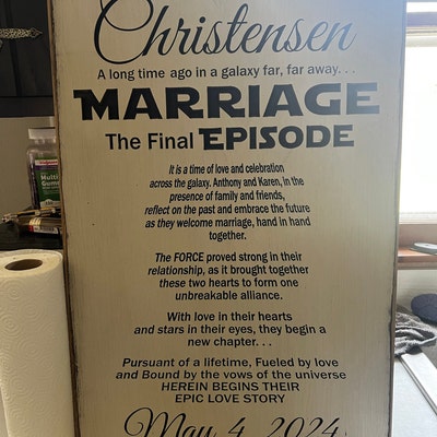 Personalized Carved Wooden Sign marriage the Final Episode ... Star ...