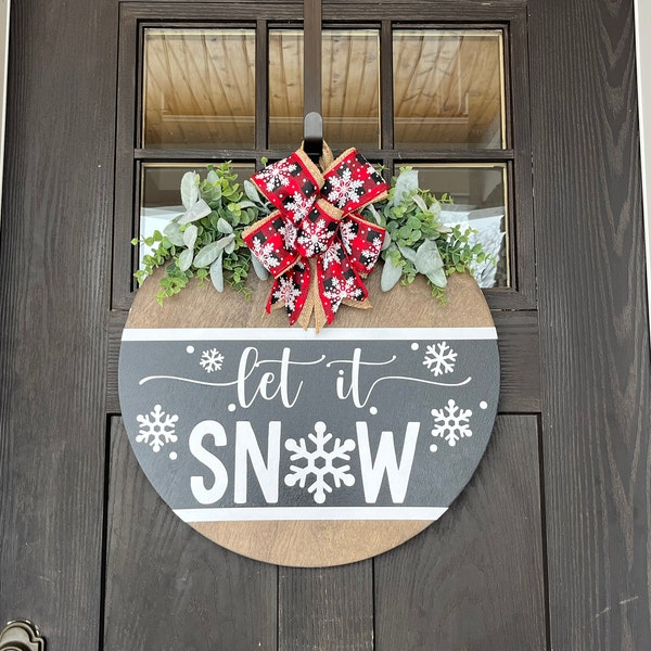 Winter Front Door Decor | Let It Snow | Snowflake Front Door Wreath ...
