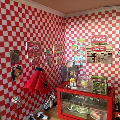 Miniature Coca Cola Menu Board Wall Sign, 1:12 Scale Handmade, Kitchen ...