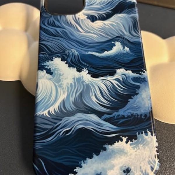 Teal Blue Marble Abstract Tough Phone Case, Art Print Phone Case, Paint ...