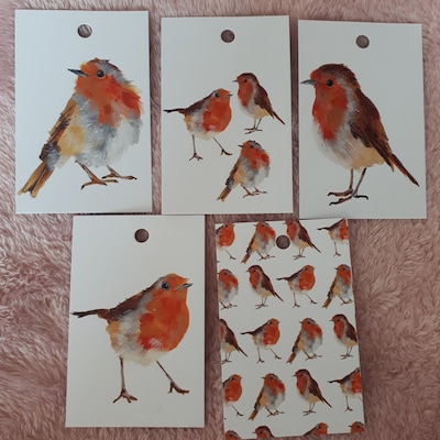 Robin Christmas Gift Tags Festive Tags Christmas Tags Christmas ...