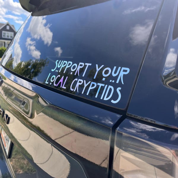 Support Your Local Cryptids Bumper Decal, Spooky Car Accessories ...