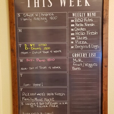 Rustic Large Week Calendar , 24x36 Weekly Planner , Weekly Calendar ...