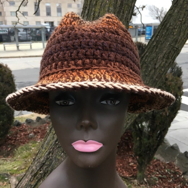 Custom Wide-brimmed Fedora // Crochet Fedoras // Crochet Hats // Unisex Hats // Holiday Gifts ...