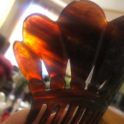 Unusual Vintage Top Comb With Buttons Celluloid Antique - Etsy